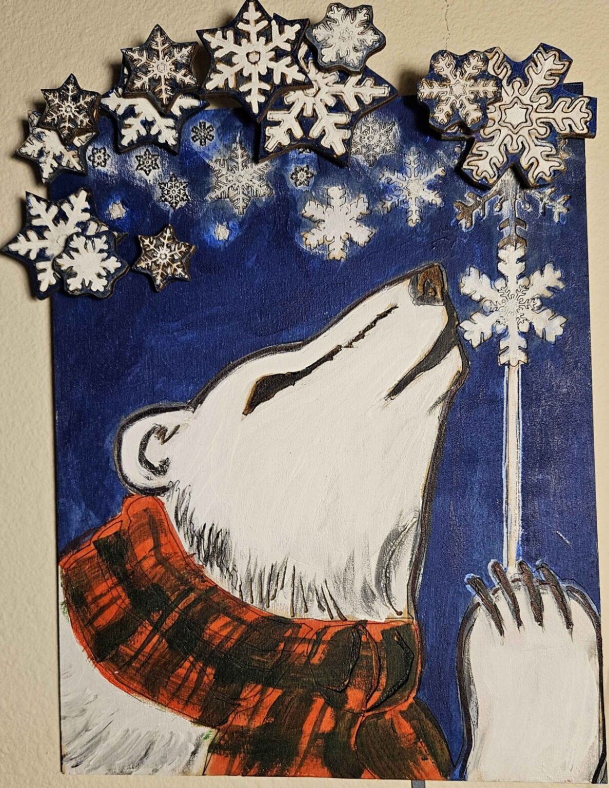 🎨 Polar Bear in Snow: Painting 3D Wooden Wonders - Seattle Makers
